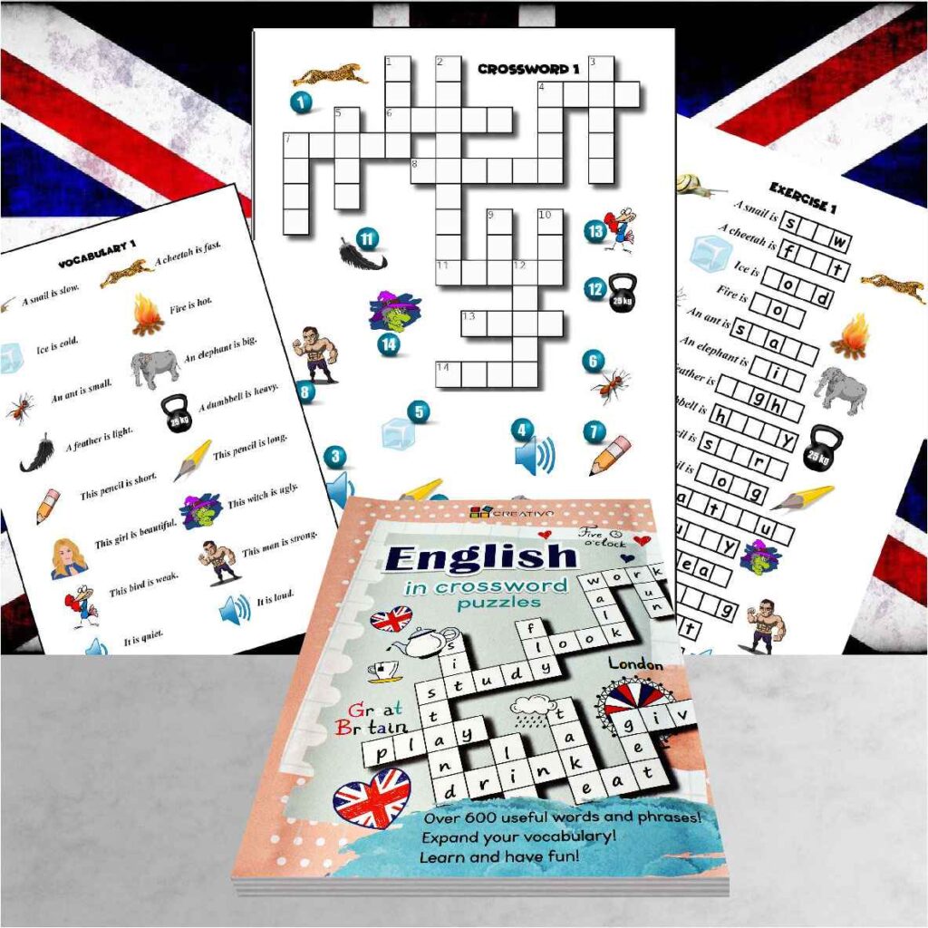 ENGLISH IN CROSSWORD PUZZLES book to learn English vocabulary ...