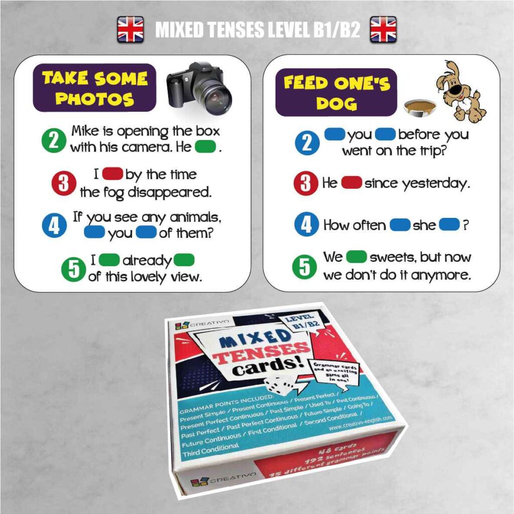 MIXED TENSES (LEVEL B1/B2) game to learn English - Creativo - gry do ...